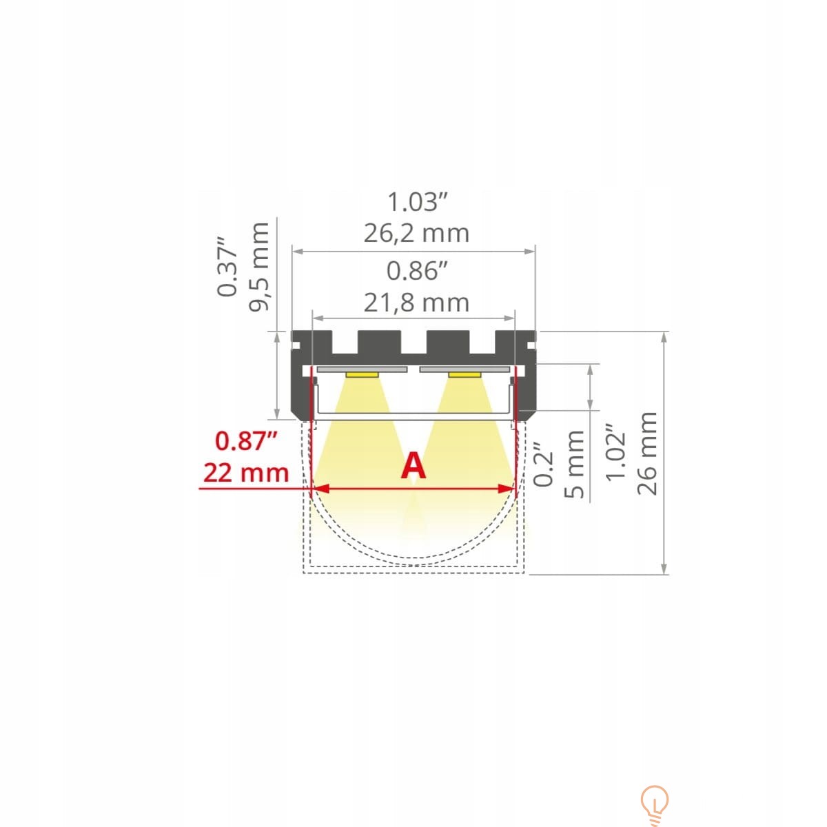 Profil led GIZA 2MB srebrny anodowany + osłona mleczna HS22 | wroled.pl